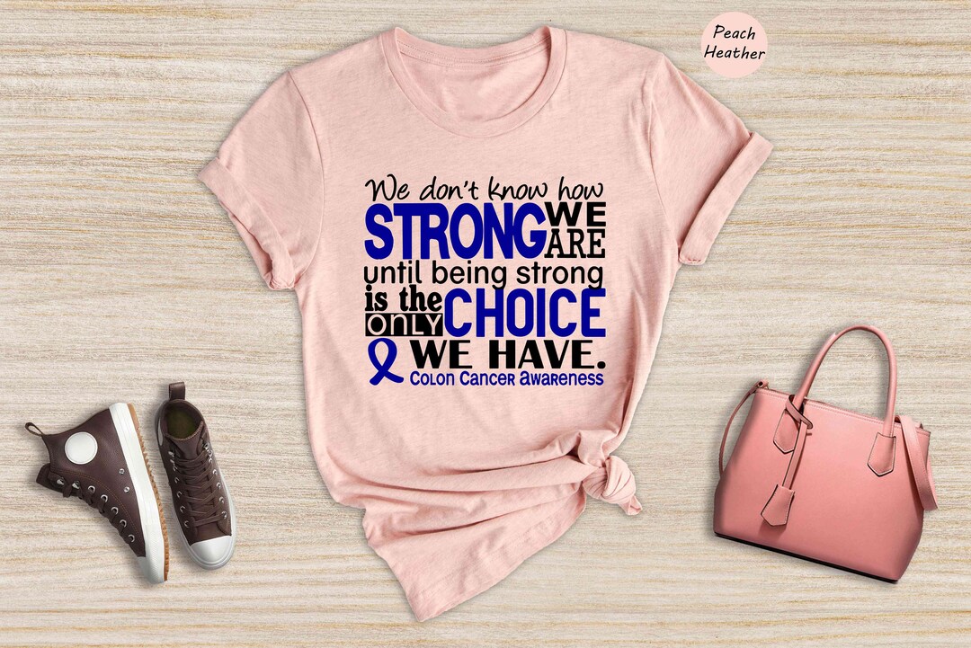 Colon Cancer Awareness Shirt, Cancer Ribbon Graphic Tees, Cancer ...