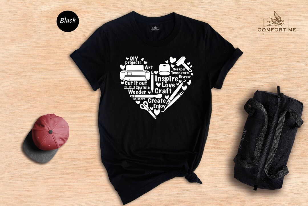 Love Heart Crafter Shirt, Funny Crafting Tools T-shirt - Etsy