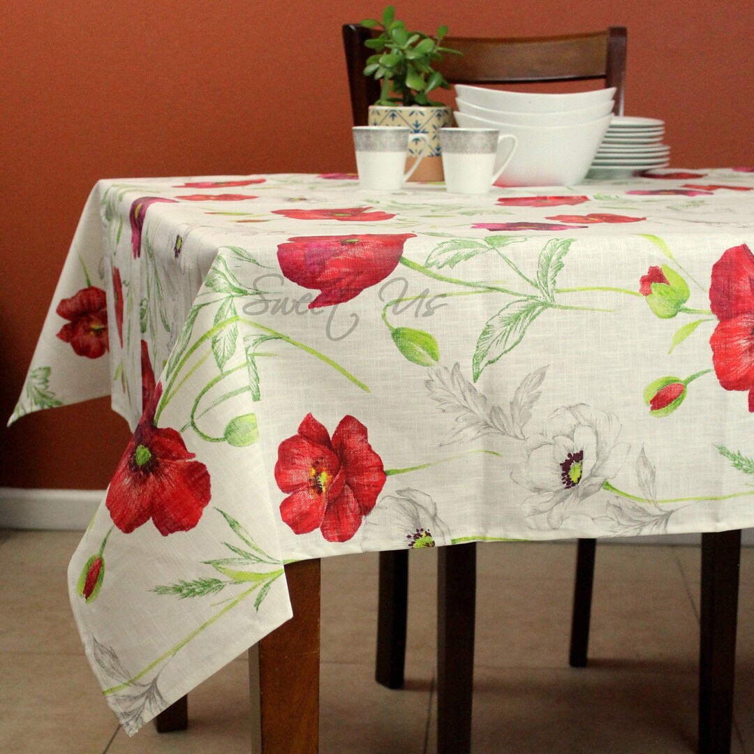 Wipeable Tablecloth Spill Resistant Acrylic Coated Cotton French ...