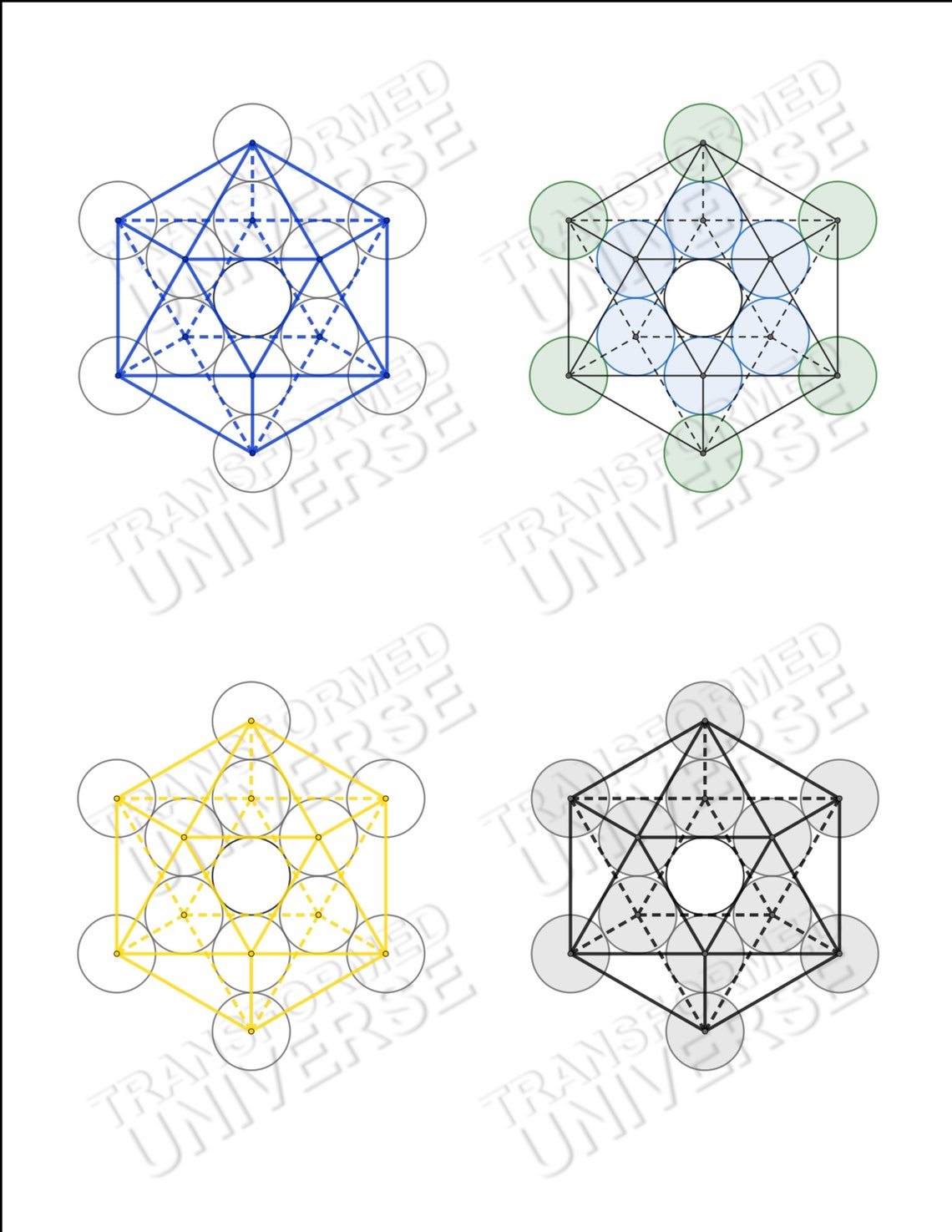 Sacred Geometry Within the Fruit of Life Bundle Platonic Solids Vector ...