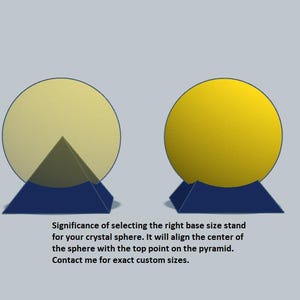 Display Stand for Crystal Sphere - Pyramid Shape Base Holder - Base is ...