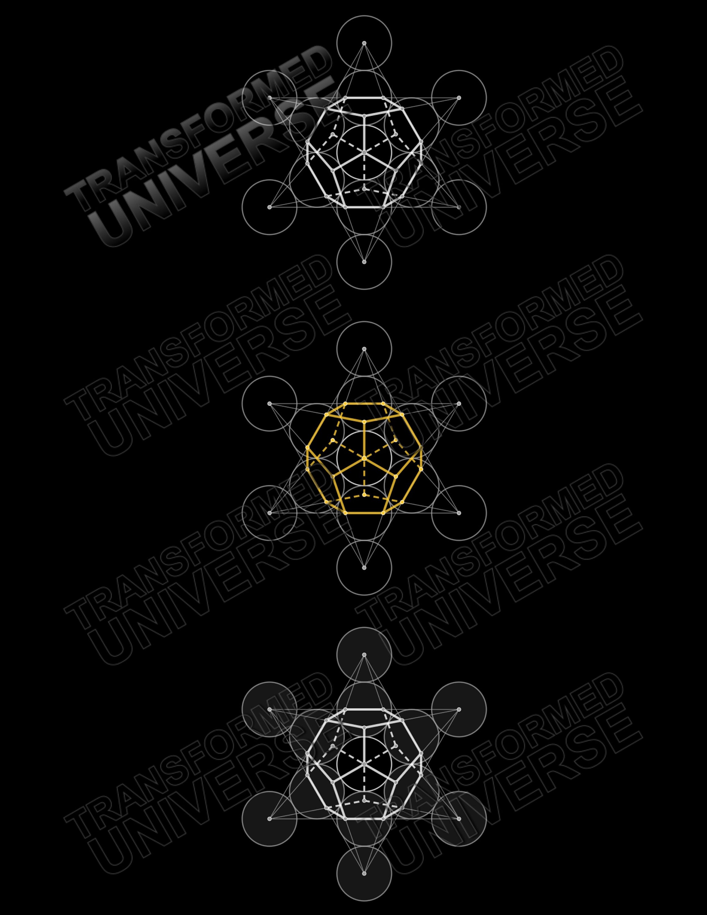 Sacred Geometry Within the Fruit of Life Bundle Platonic Solids Vector ...