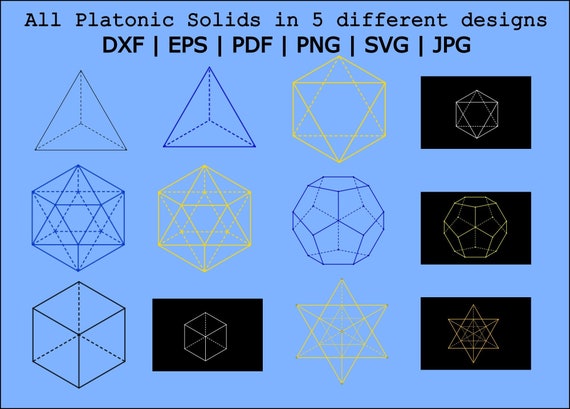 Platonic Solids Bundle Sacred Geometry Vector Clip Art Cut - Etsy