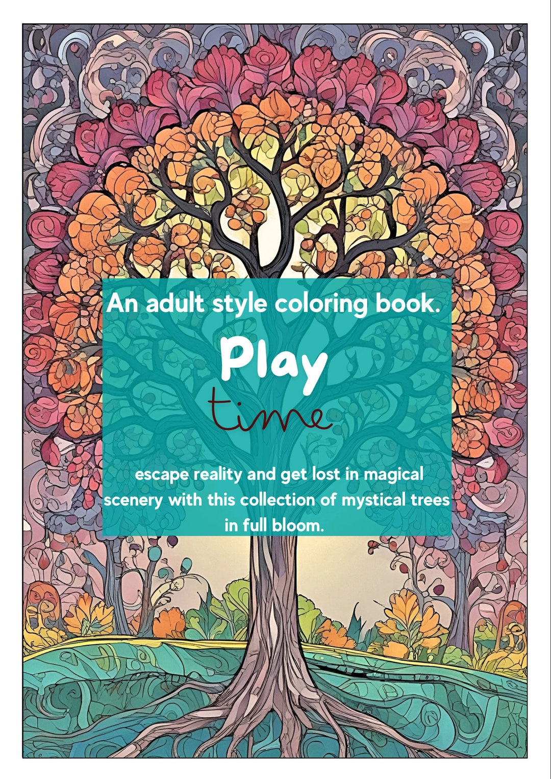 Tree Blossom Coloring Book for Kids and Adults. A Stunning Display of ...
