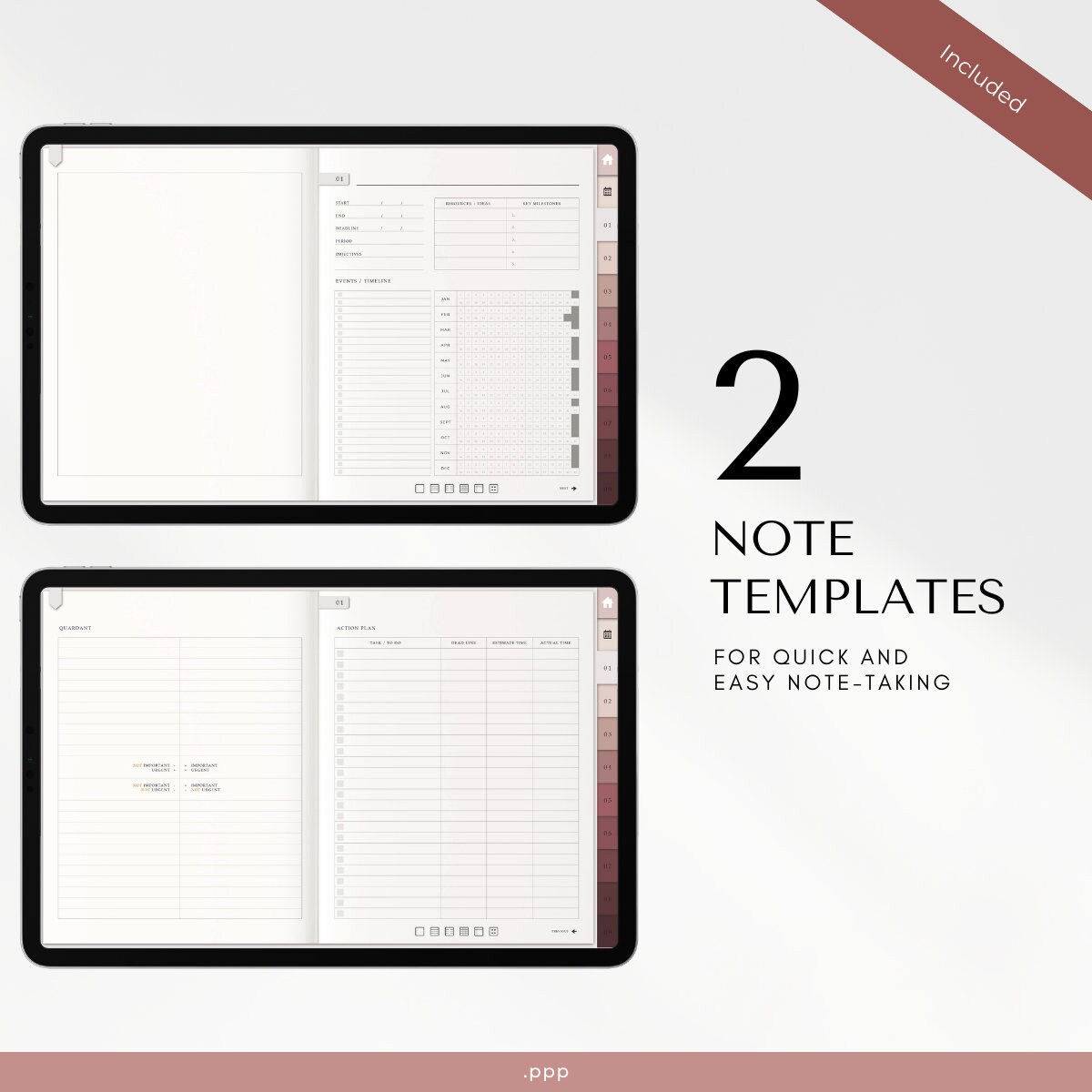7 Digital Notebooks for Goodnote, Notability, Journal Books, Digital iPad Notebook, Project ...