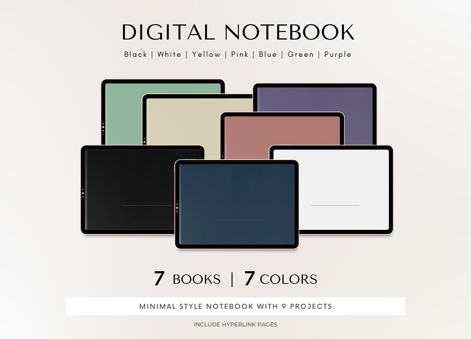 7 Digital Notebooks for Goodnote, Notability, Journal Books, Digital ...