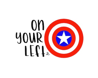 Captain America on Your Left Vinyl Sticker - Etsy