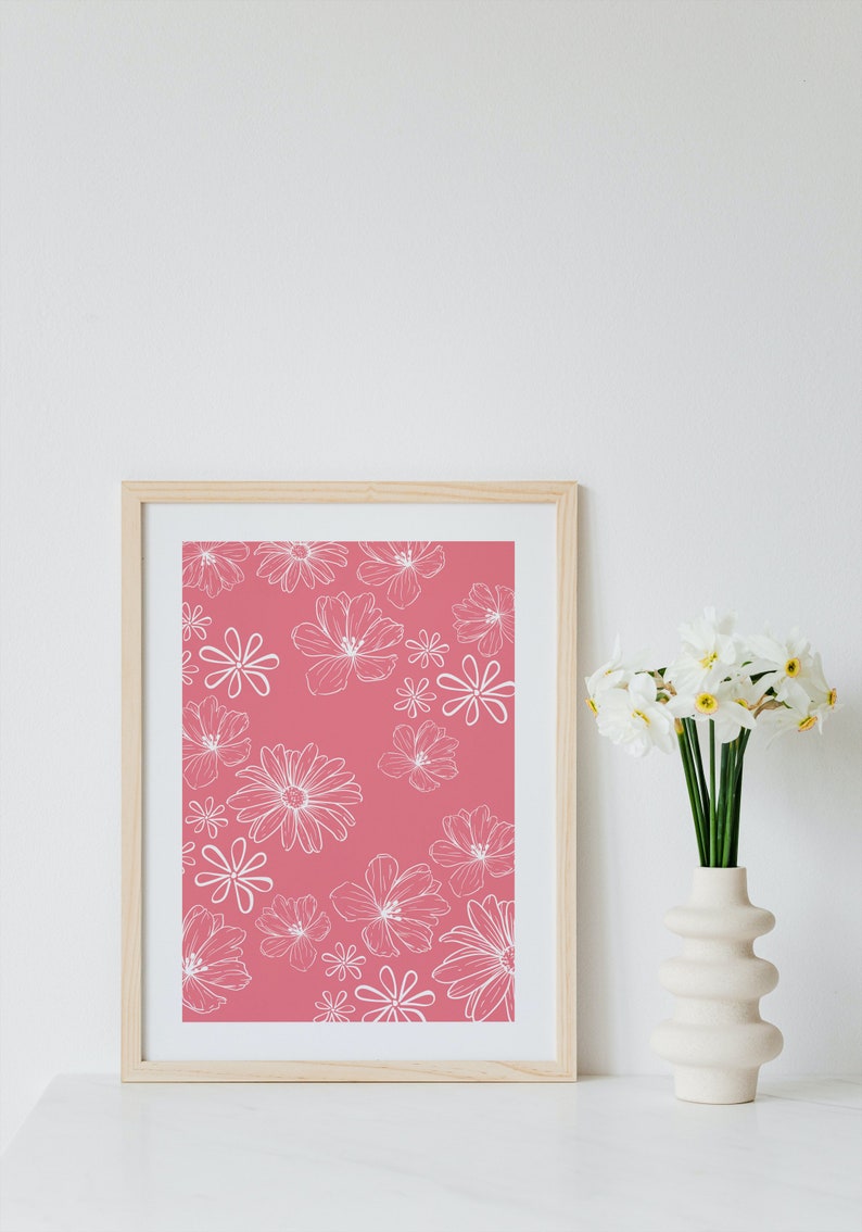 Printable Pink Blush Flower Pattern | Floral Art | Wall Print - Etsy