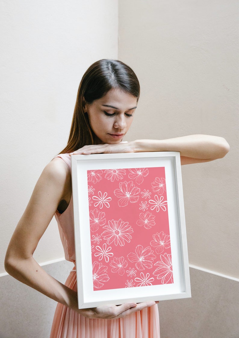 Printable Pink Blush Flower Pattern | Floral Art | Wall Print - Etsy