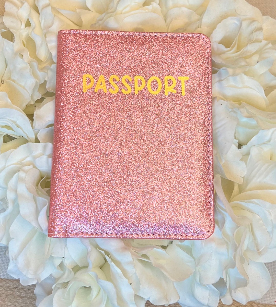Pink Glitter Passport Cover - Etsy