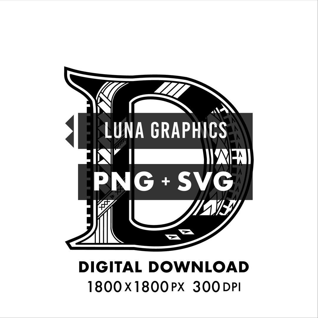 Samoan Letter D Polynesian Wall Art Samoan Tattoo Design Pacific Tribal ...