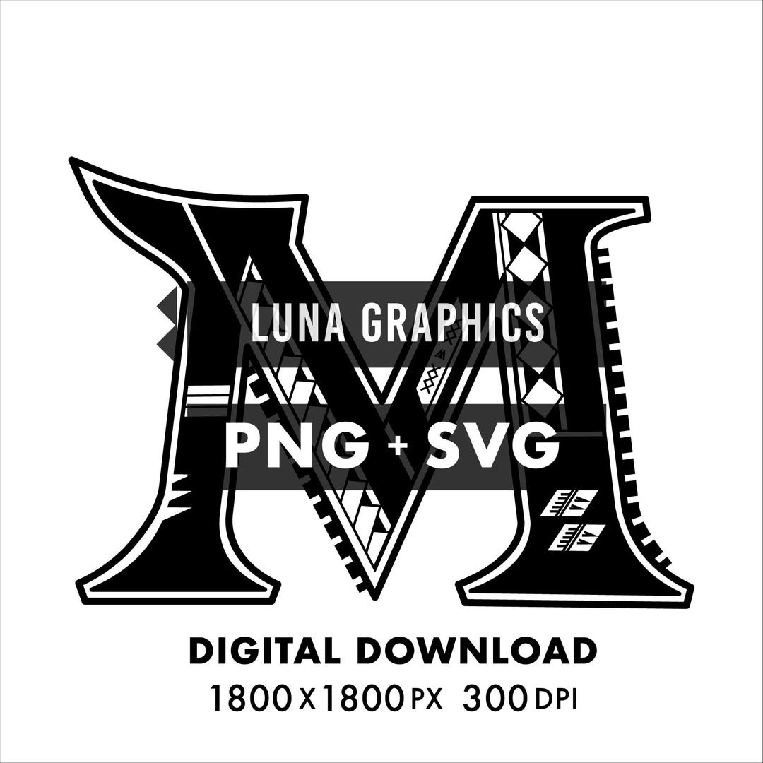 Samoan Letter M Polynesian Wall Art Samoan Tattoo Design Pacific Tribal ...