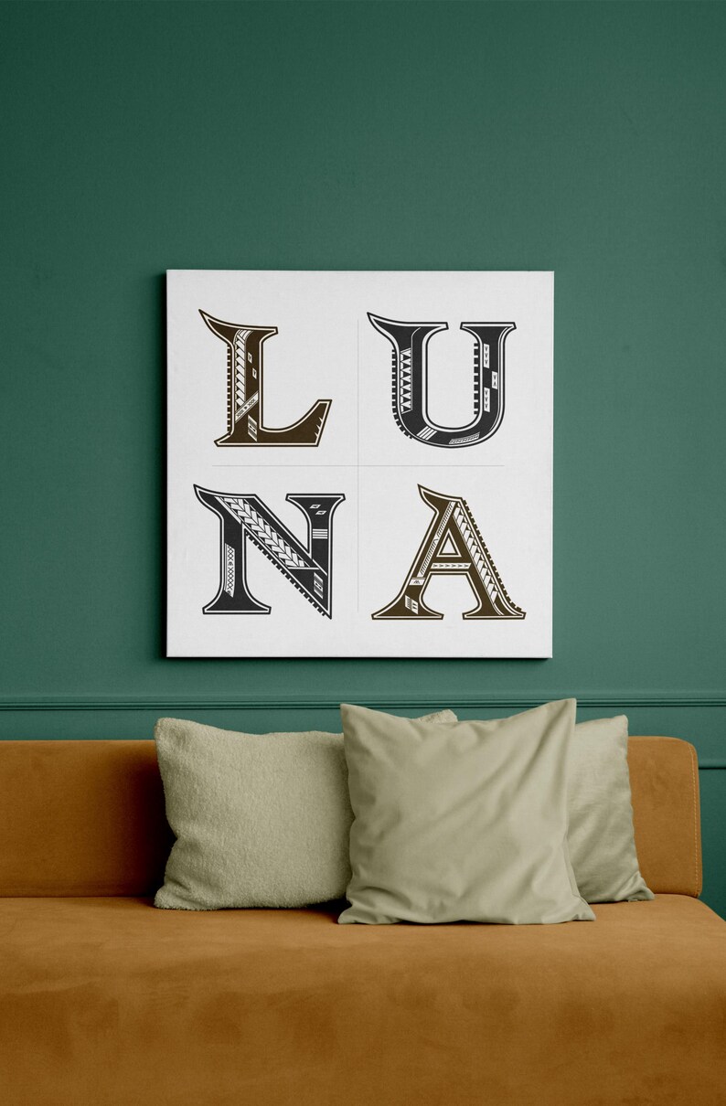 Samoan Letter A Polynesian Wall Art Samoan Tattoo Design Pacific Tribal ...