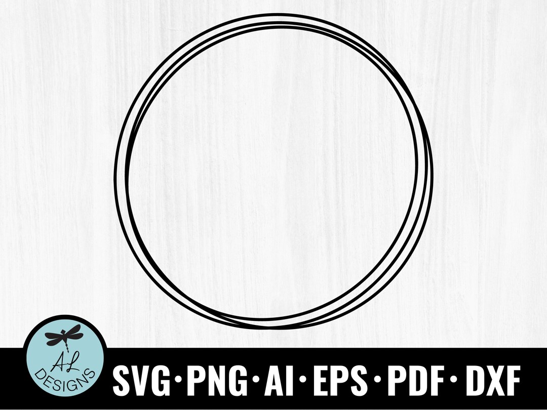 Circle Wire Frame, Circle Wreath, Circle Monogram SVG, DXF, PNG, Hand ...