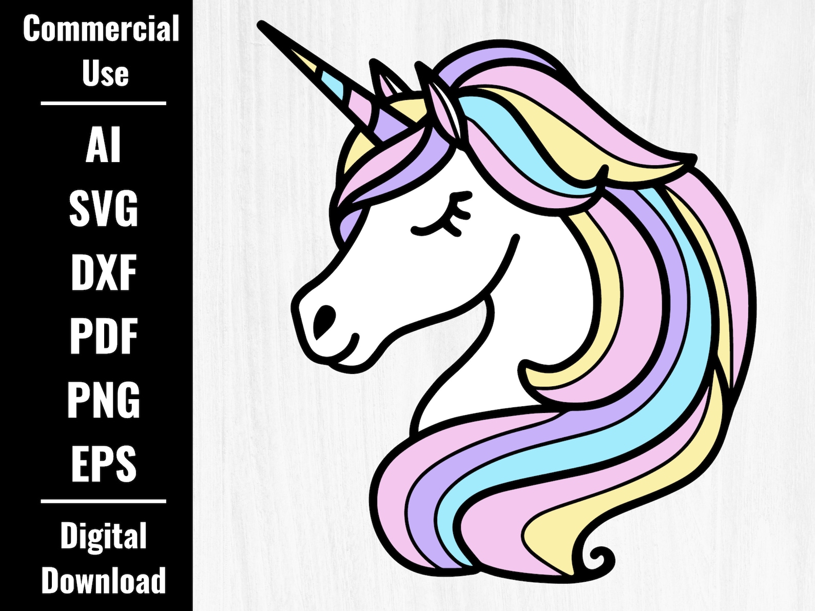 Cute Unicorn SVG, Unicorn Head Svg, PNG, Unicorn Clip Art, Layered ...