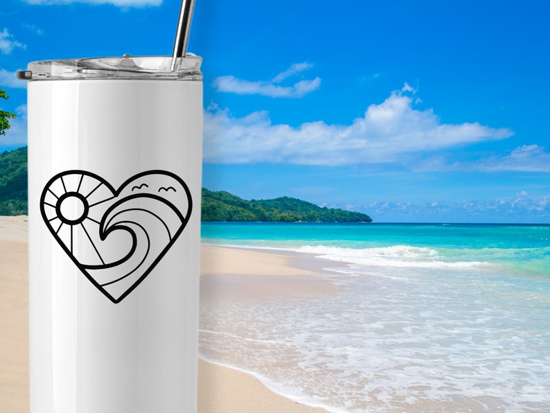 Simple Heart Wave Line Art, Svg, Png, Eps, Dxf, Ai Vector File, Clipart ...