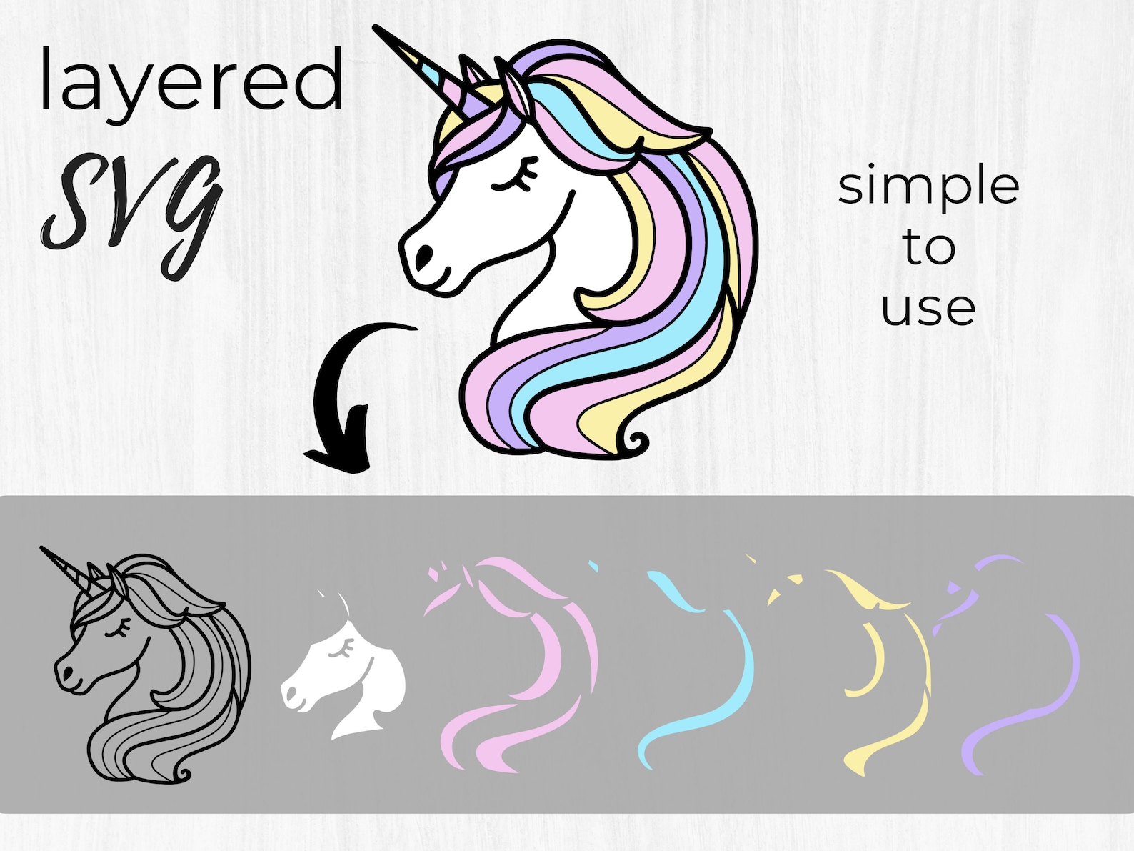 Cute Unicorn SVG, Unicorn Head Svg, PNG, Unicorn Clip Art, Layered ...