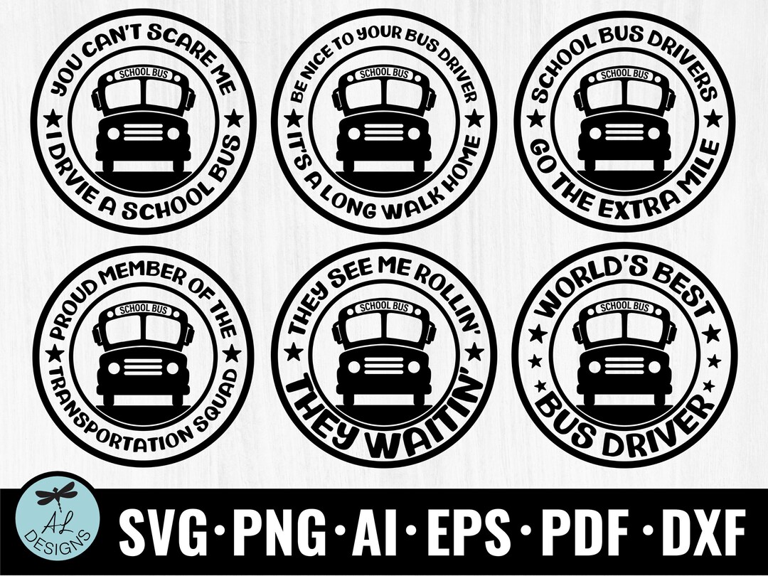 Funny School Bus SVG BUNDLE Quotes Circle Logo Style Design Png Ai Eps ...