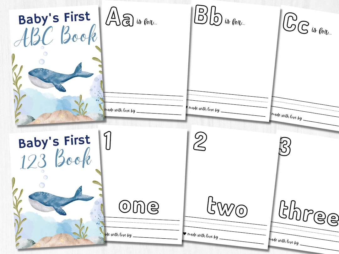 Nautical Baby Shower ABC Book, Blank Alphabet Book, Baby's First ABC ...