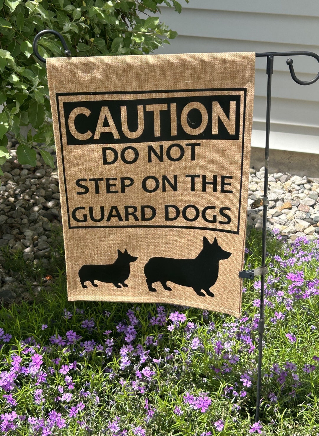 Corgi Guard Dog Garden Flag, Caution Don't Step on Guard Dog - Etsy