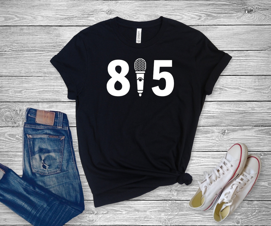 815 T-shirt, Rockford IL Area Code 815, Microphone Design T Shirt - Etsy