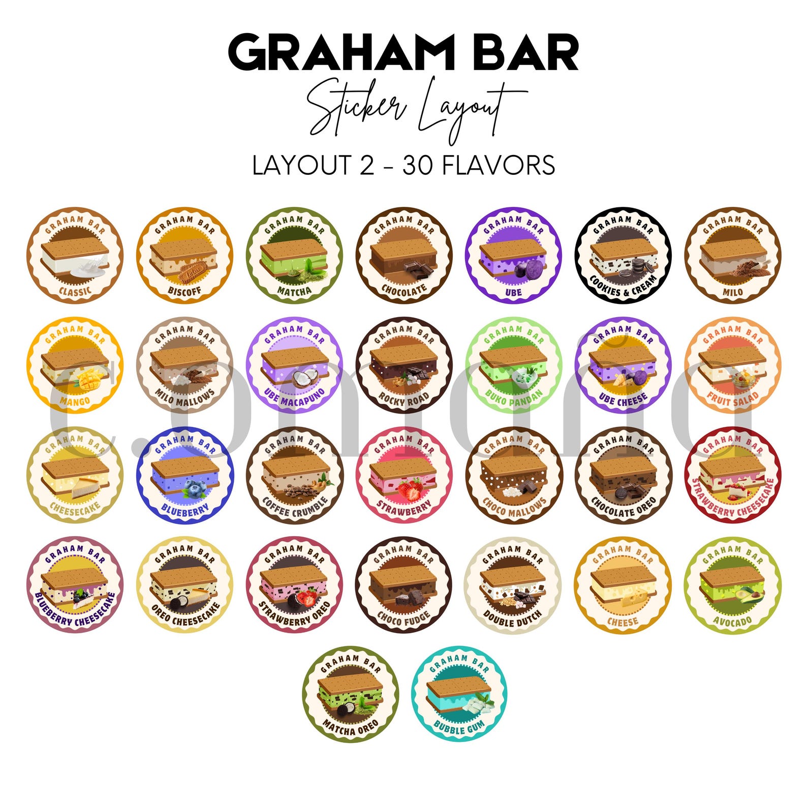 Graham Bar Sticker/logo Layout - Etsy