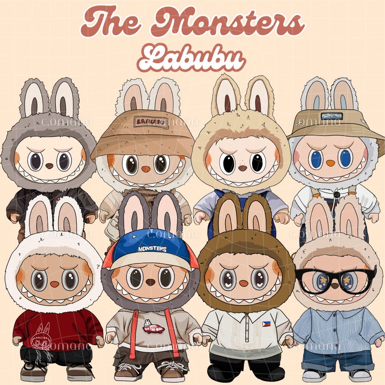 Labubu PNG Bundle / Sticker / Labubu Clipart / Drawing / Design, Cute ...