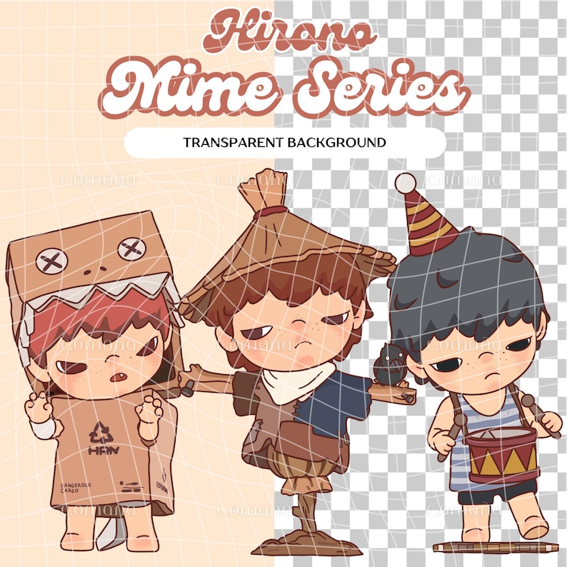 Hirono the Mime Series - Pack of 13 Hirono Png Digital Drawings/sticker ...