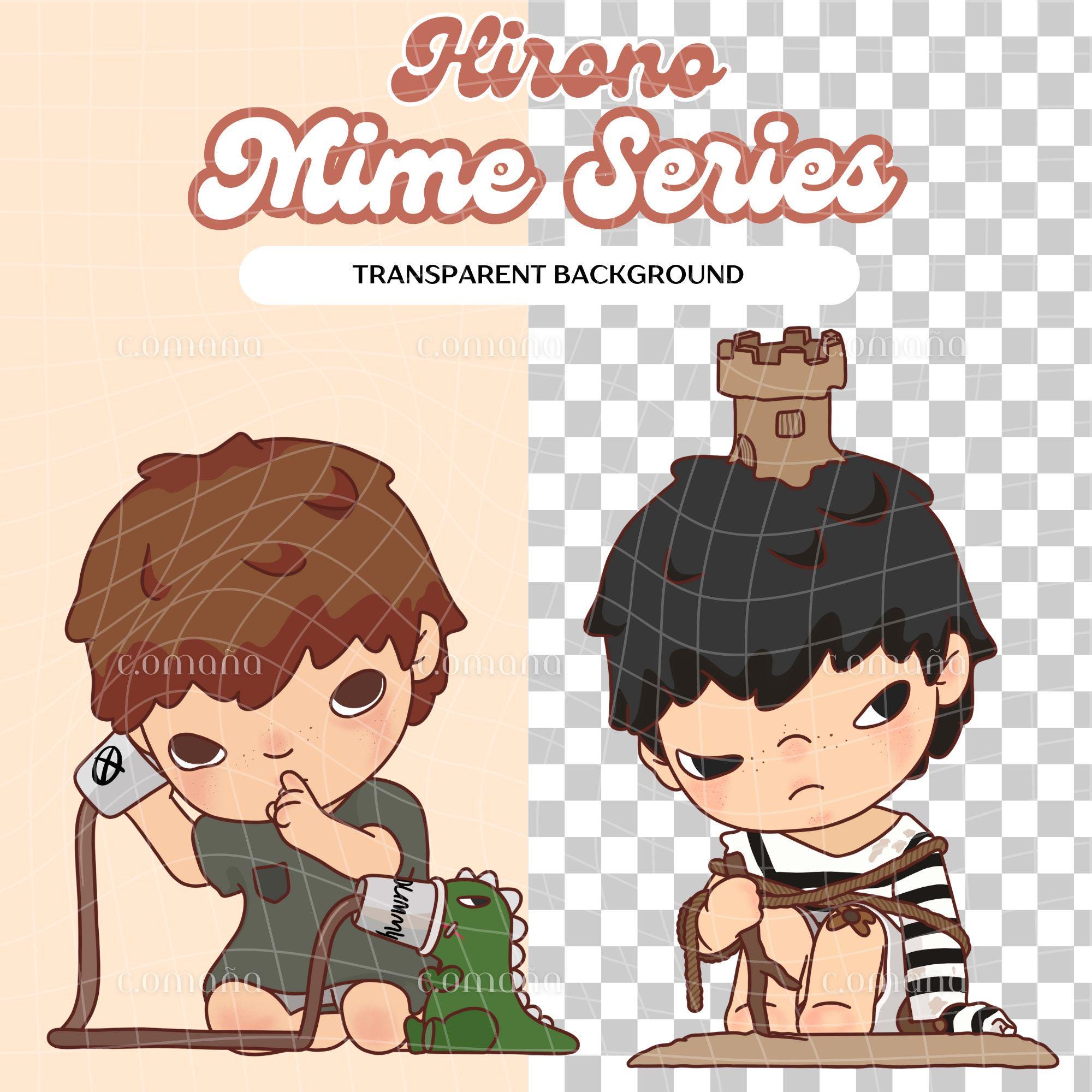 Hirono the Mime Series - Pack of 13 Hirono Png Digital Drawings/sticker ...