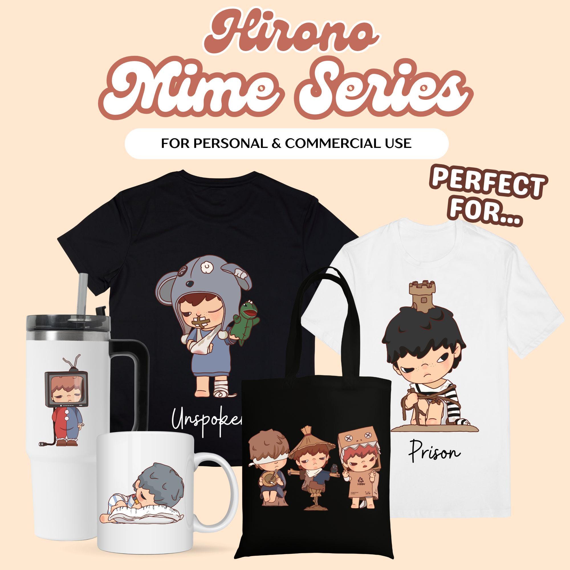 Hirono the Mime Series - Pack of 13 Hirono Png Digital Drawings/sticker ...