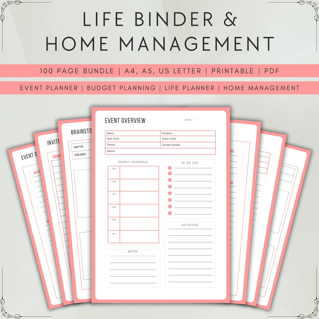 Printable Life Binder Home Management Binder Life Planner - Etsy