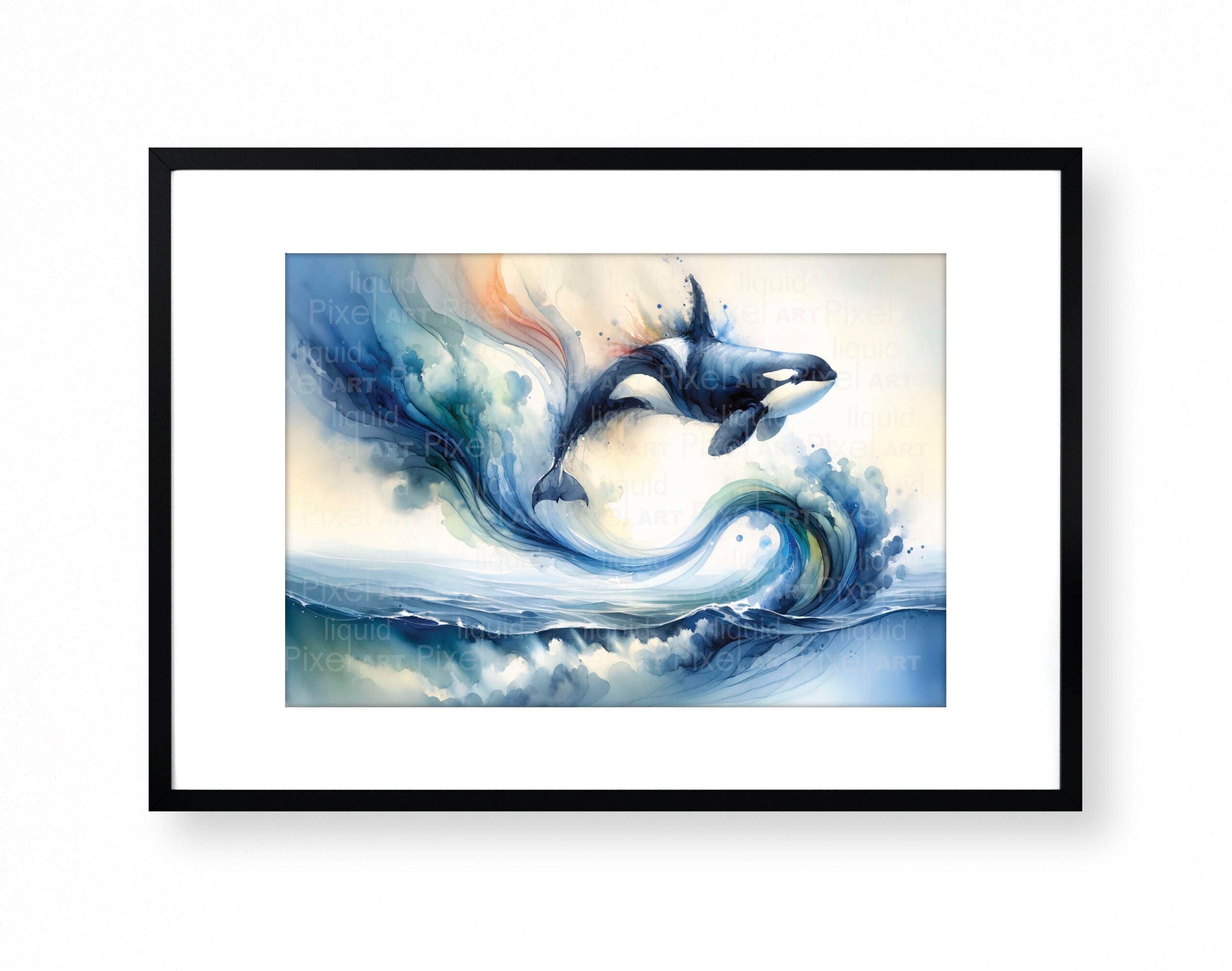 Orca Whale Watercolor Art Print Oceanic Wildlife Art Marine Art for ...