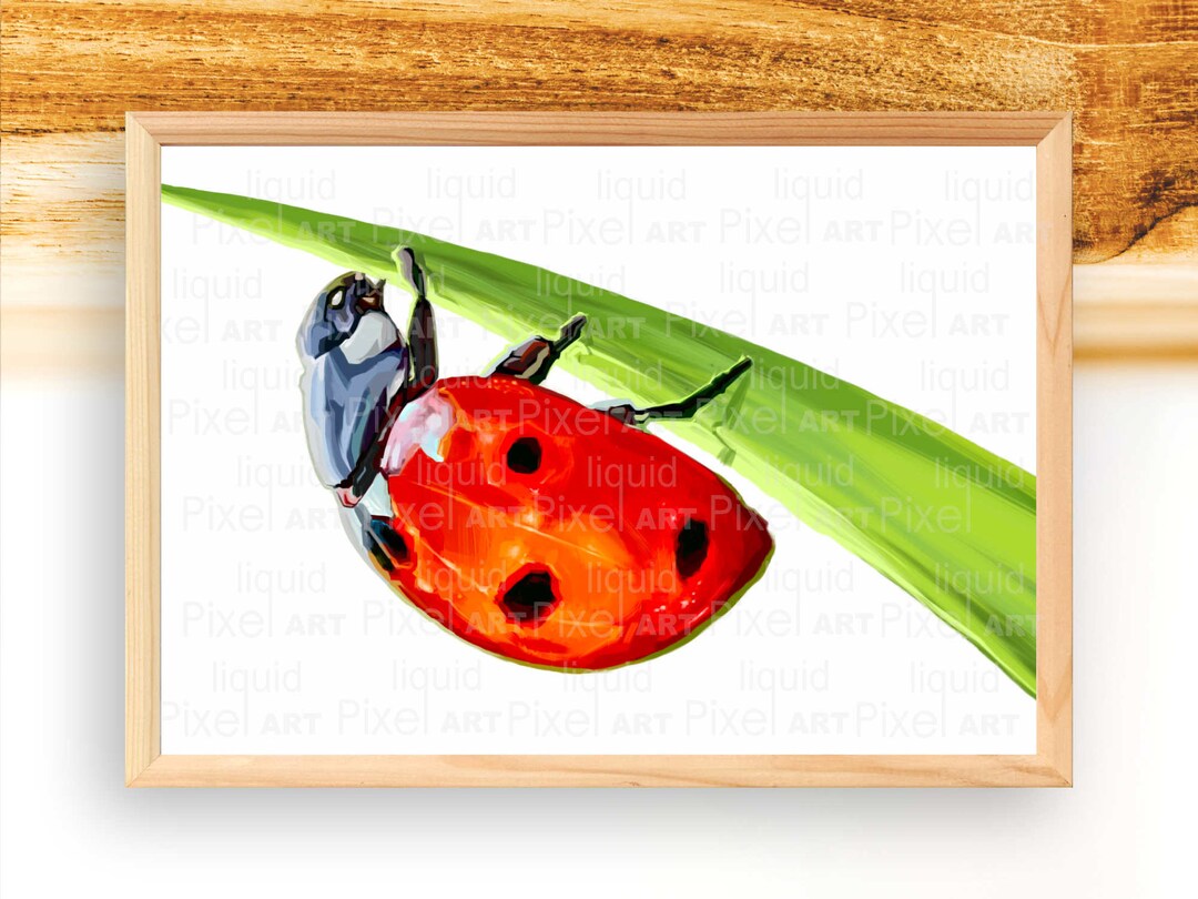 Ladybug Print, Beetle Illustration Painting, Ladybug Gift Decor - Etsy