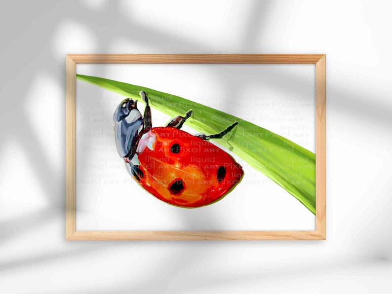 Ladybug Print Beetle Illustration Painting Ladybug Gift - Etsy