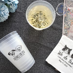 Custom Pet Portrait Frosted Acrylic Cups, Wedding Drink Cups With Dog ...