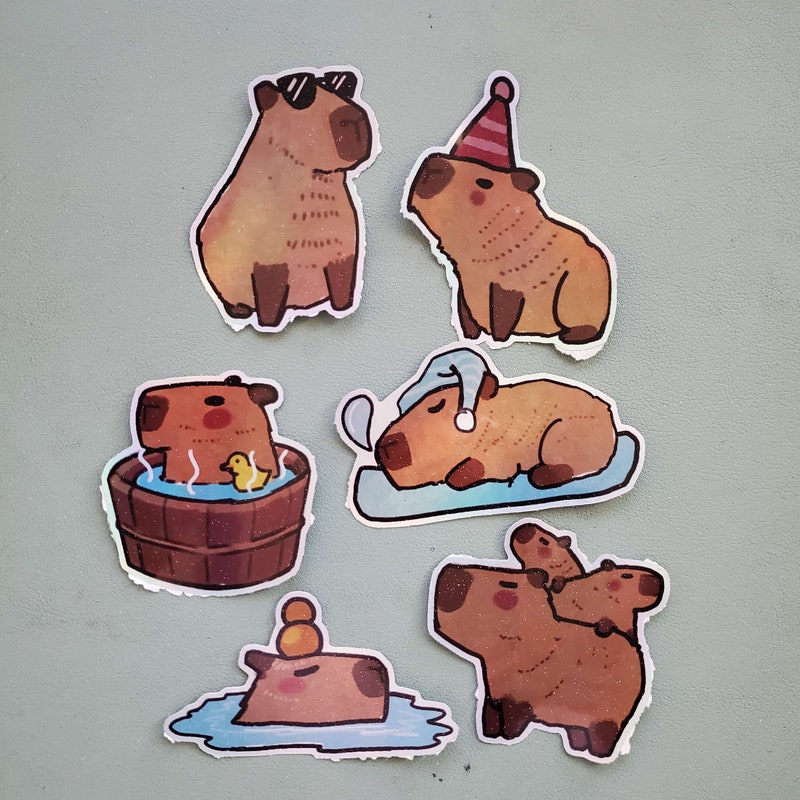 Cute Capybara Stickers - Etsy