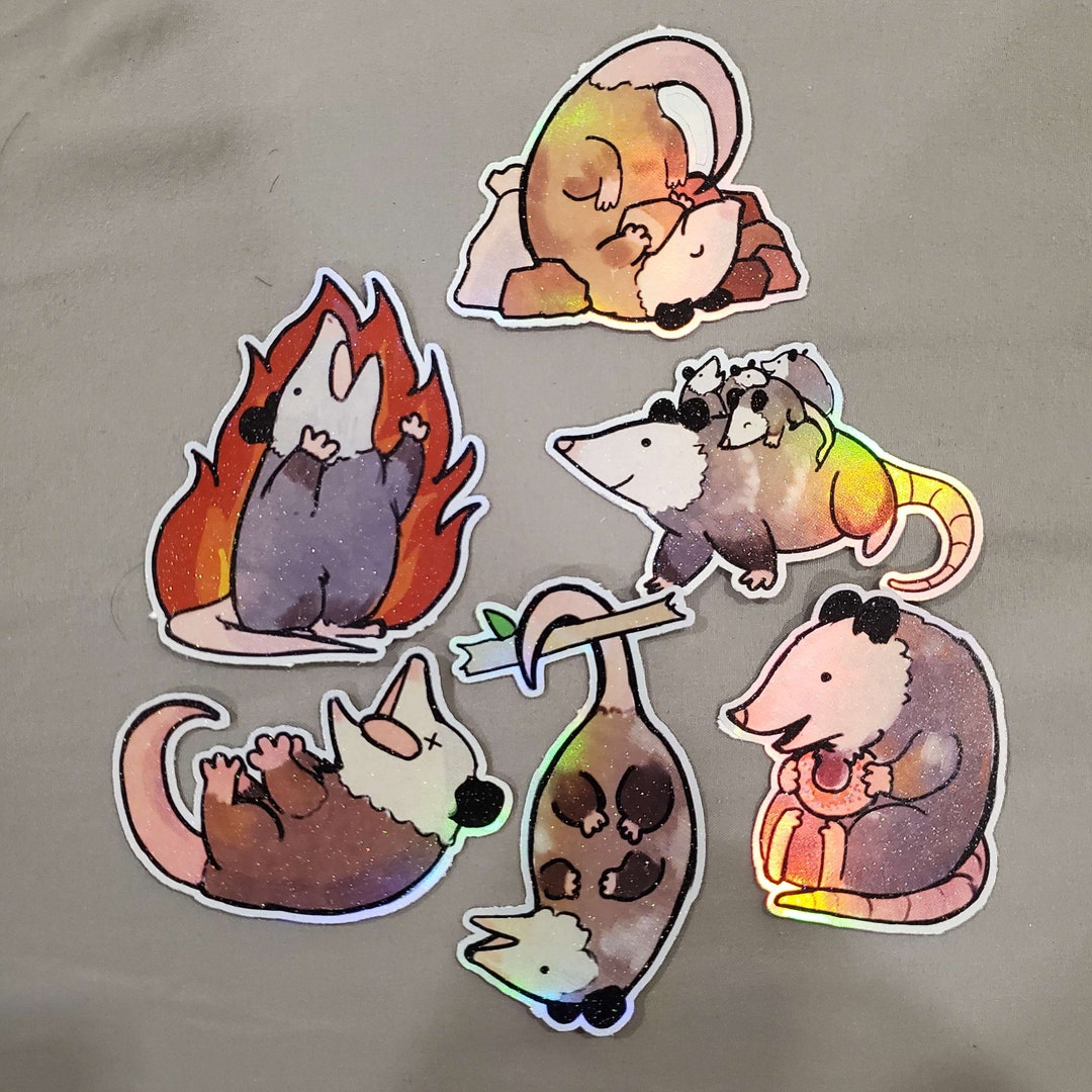POSSUM Stickers | Waterproof Holographic Stickers, Possum Sticker ...