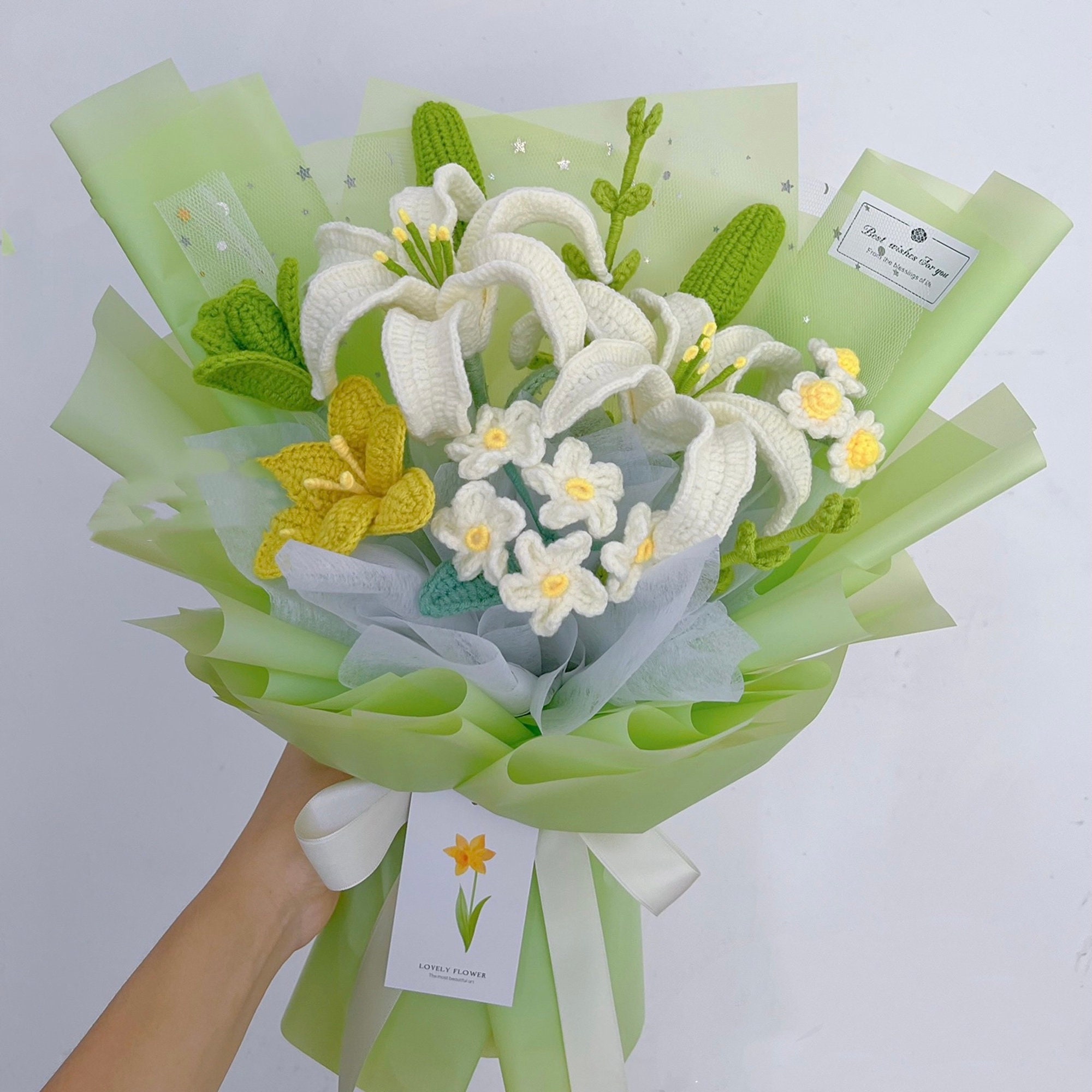 Christmas Gift-knitted Mix Bouquetcrochet Flower - Etsy