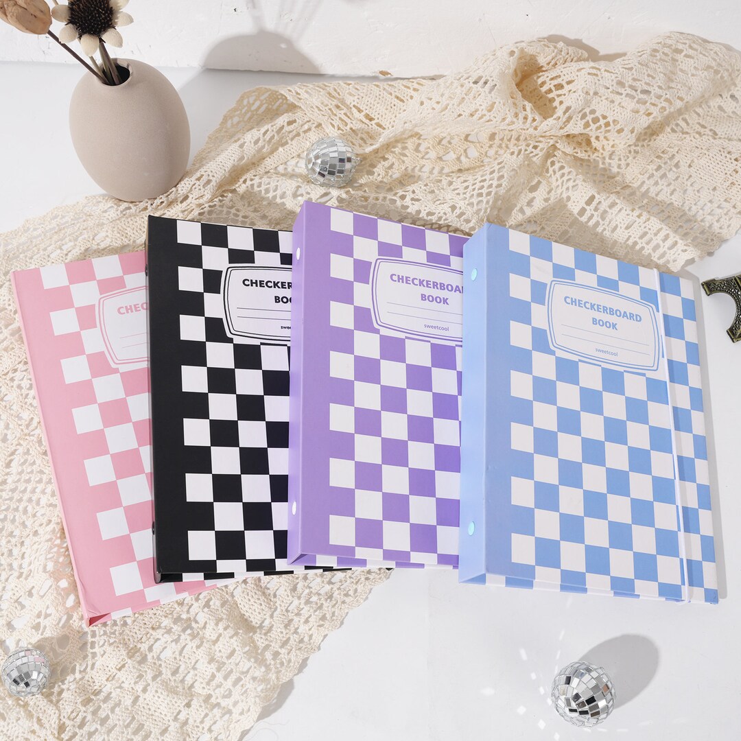 Handmad Checkered Binder| Composition Hardcover Binder| Kpop Photocard ...