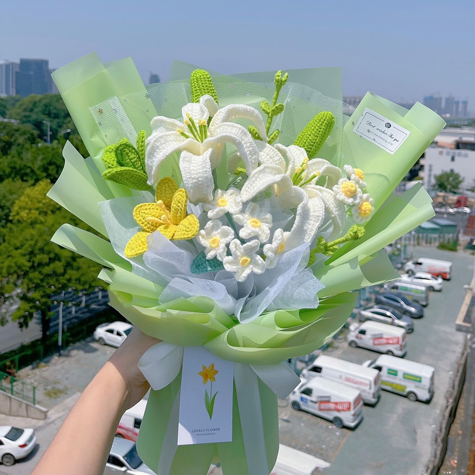 Christmas Gift-knitted Mix Bouquetcrochet Flower - Etsy