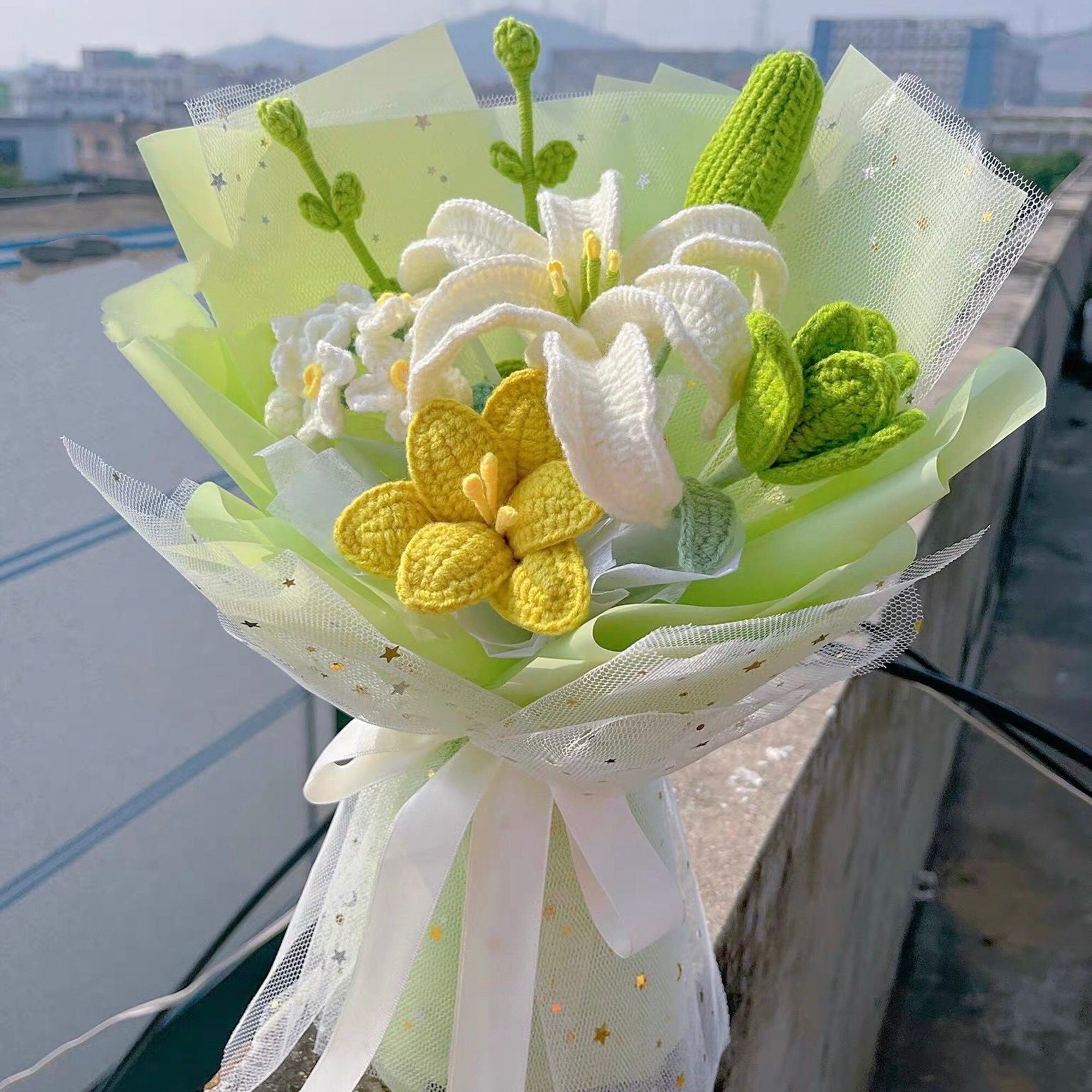 Christmas Gift-knitted Mix Bouquetcrochet Flower - Etsy