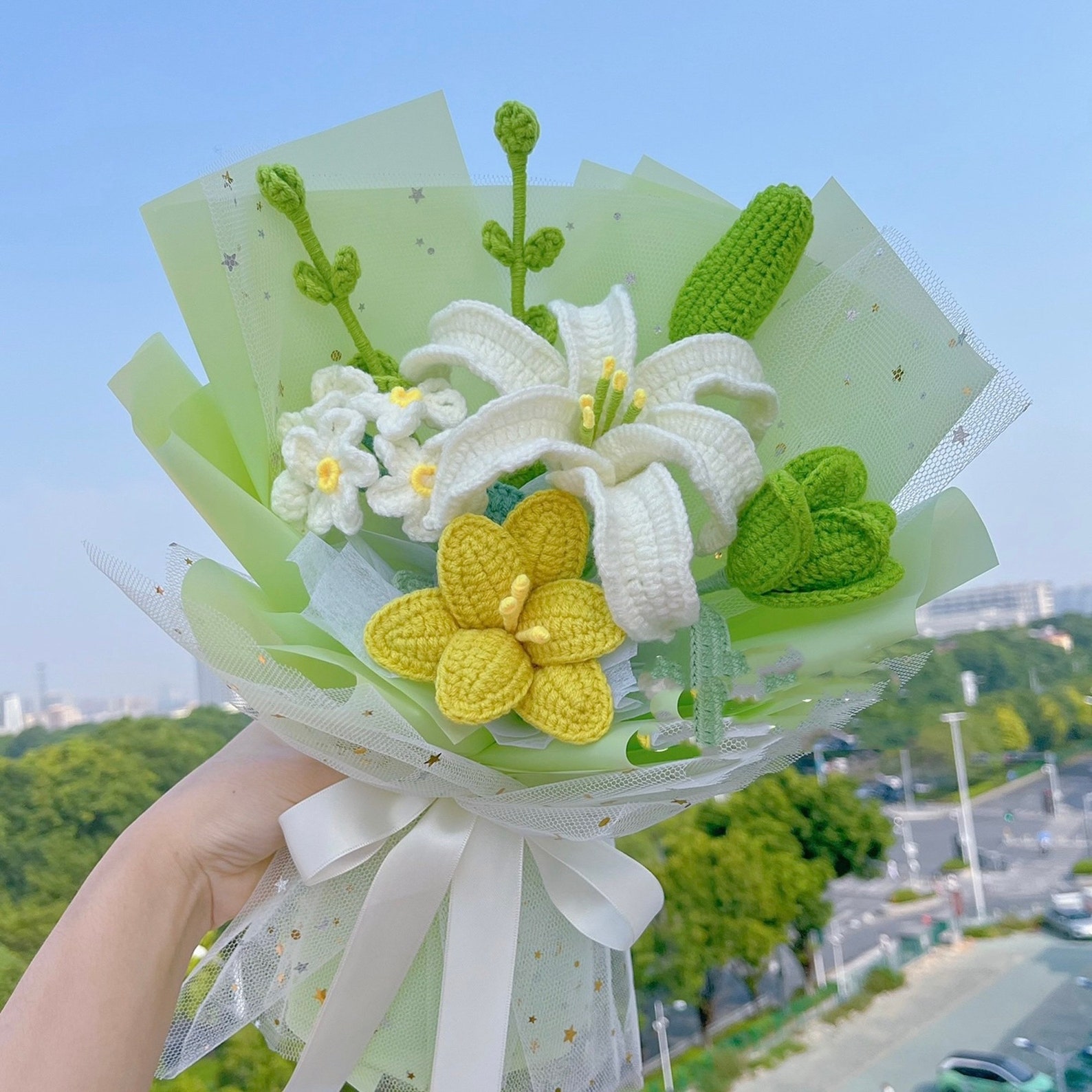 Christmas Gift-knitted Mix Bouquetcrochet Flower - Etsy