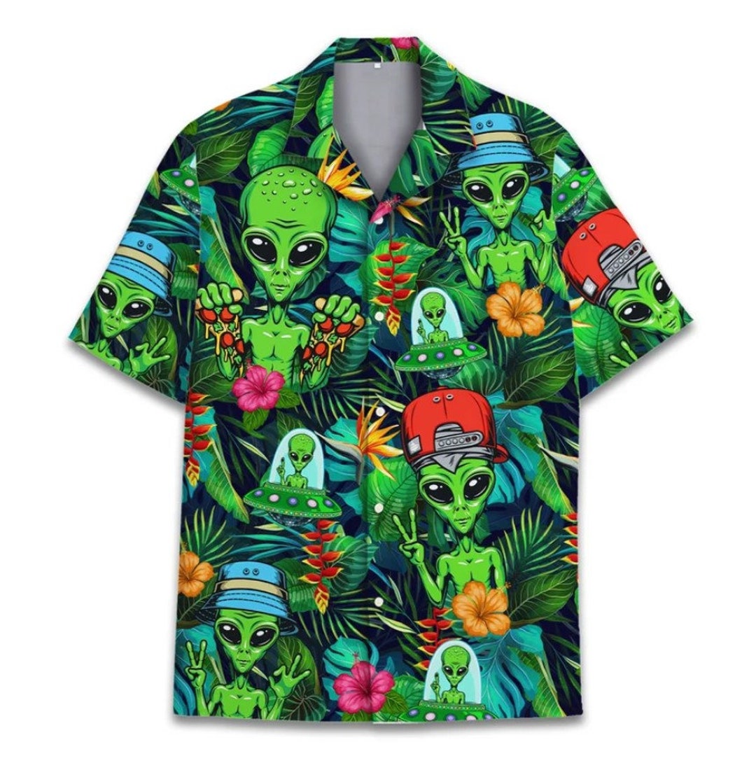Tropical Alien Hawaiian Shirt for Men Women Tropical Summer - Etsy
