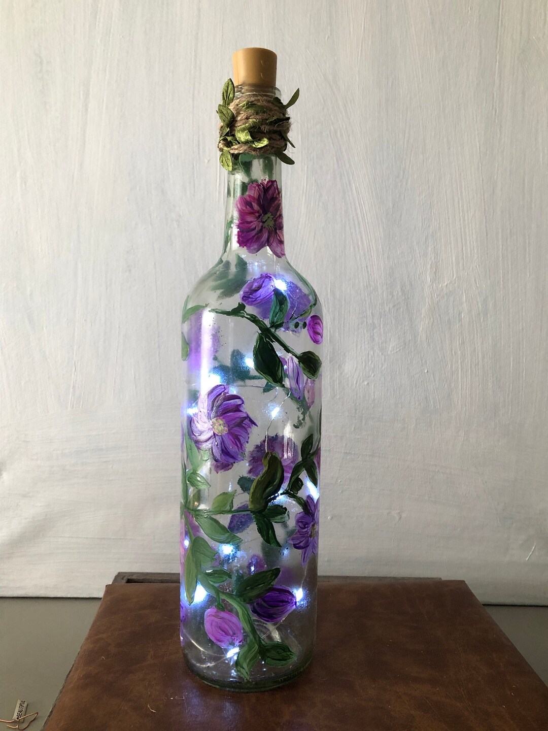 Floral Hand Painted Bottle - Etsy