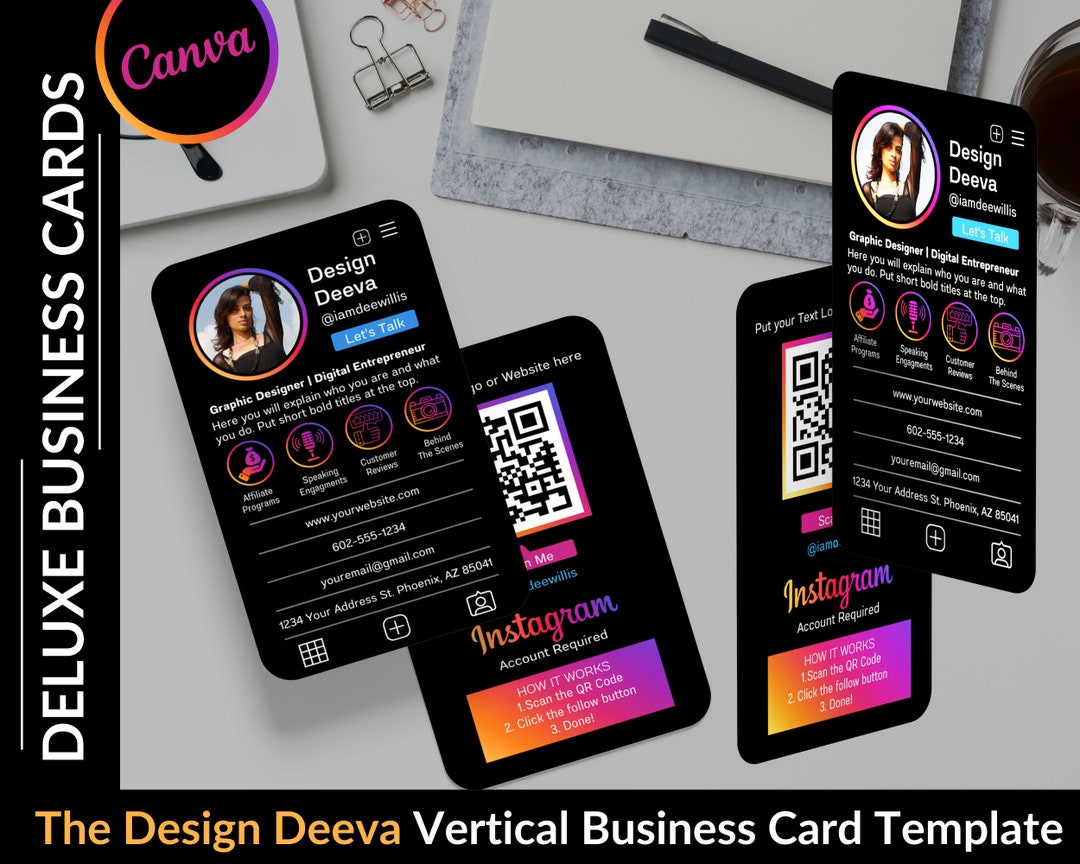 Instagram Business Card | Vertical IG | Luxury Card | Branding Unique ...