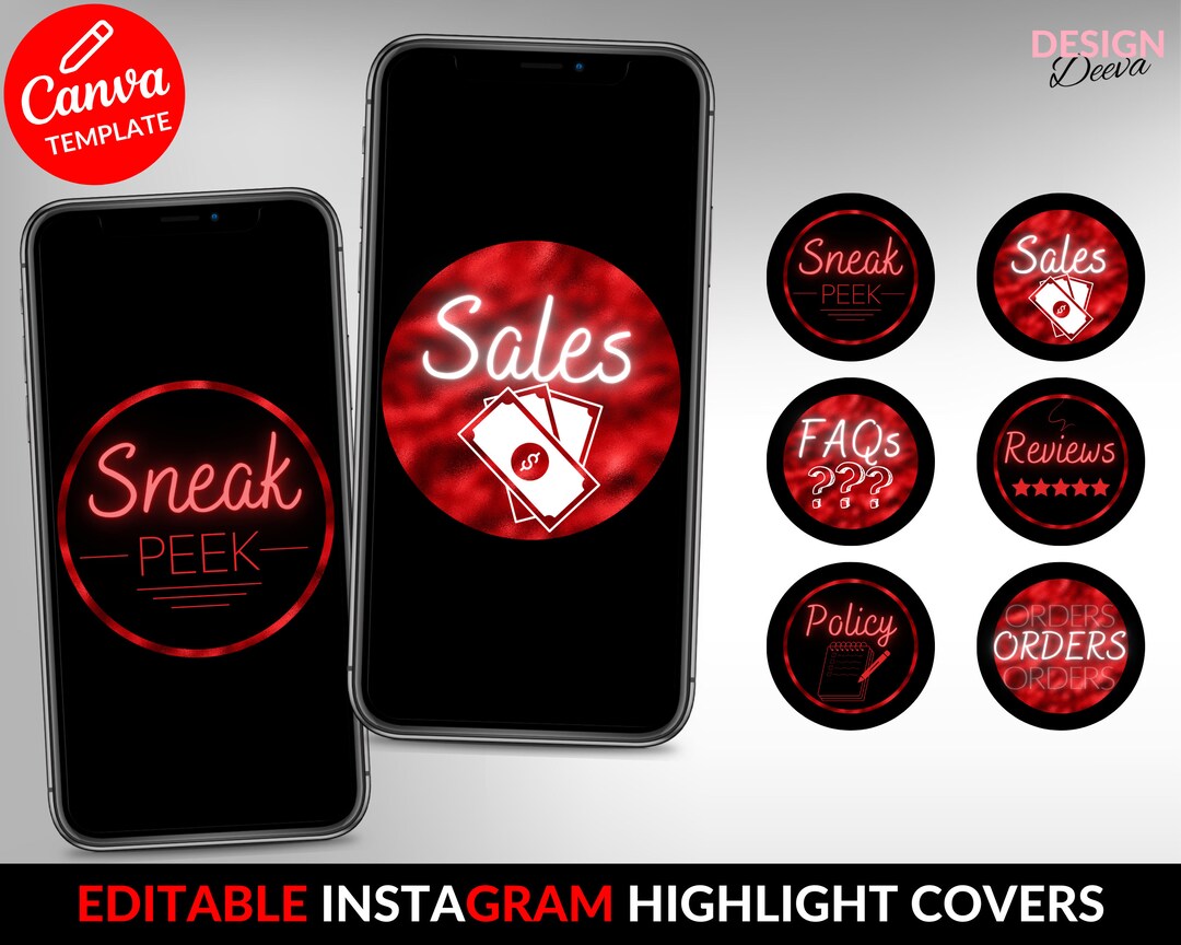 Instagram Highlight Covers | Luxury Red Highlight Covers for Instagram ...