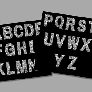 SILVER BLING ALPHABET Letters, Diamond Studded, Canva Template Letters ...