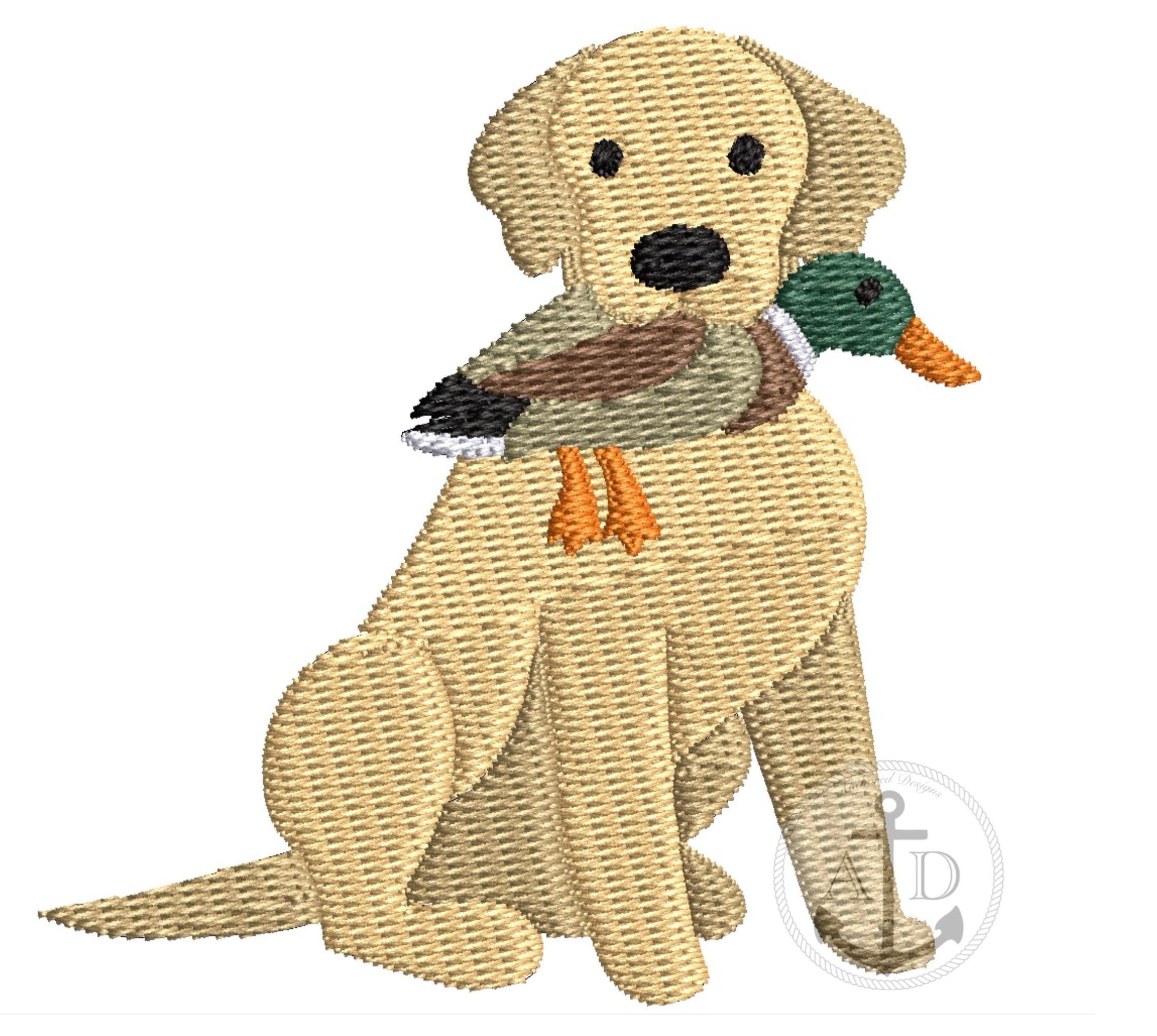 Labrador With Duck Embroidery Design: Hunting Dog File (4x4) (digital ...