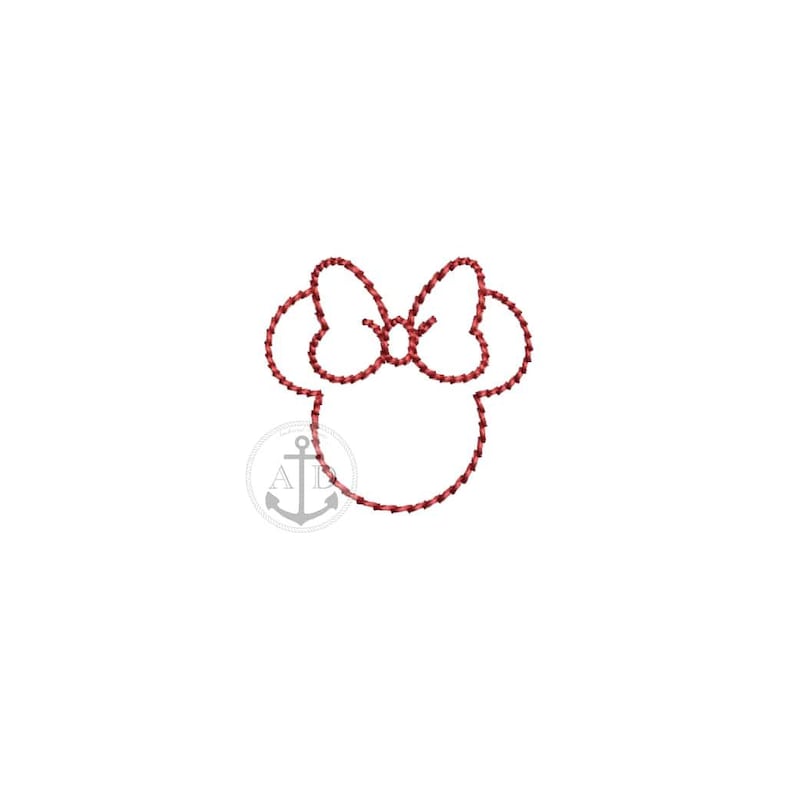 Mouse Head With Bow Embroidery Design, Theme Park Embroidery Design - Etsy