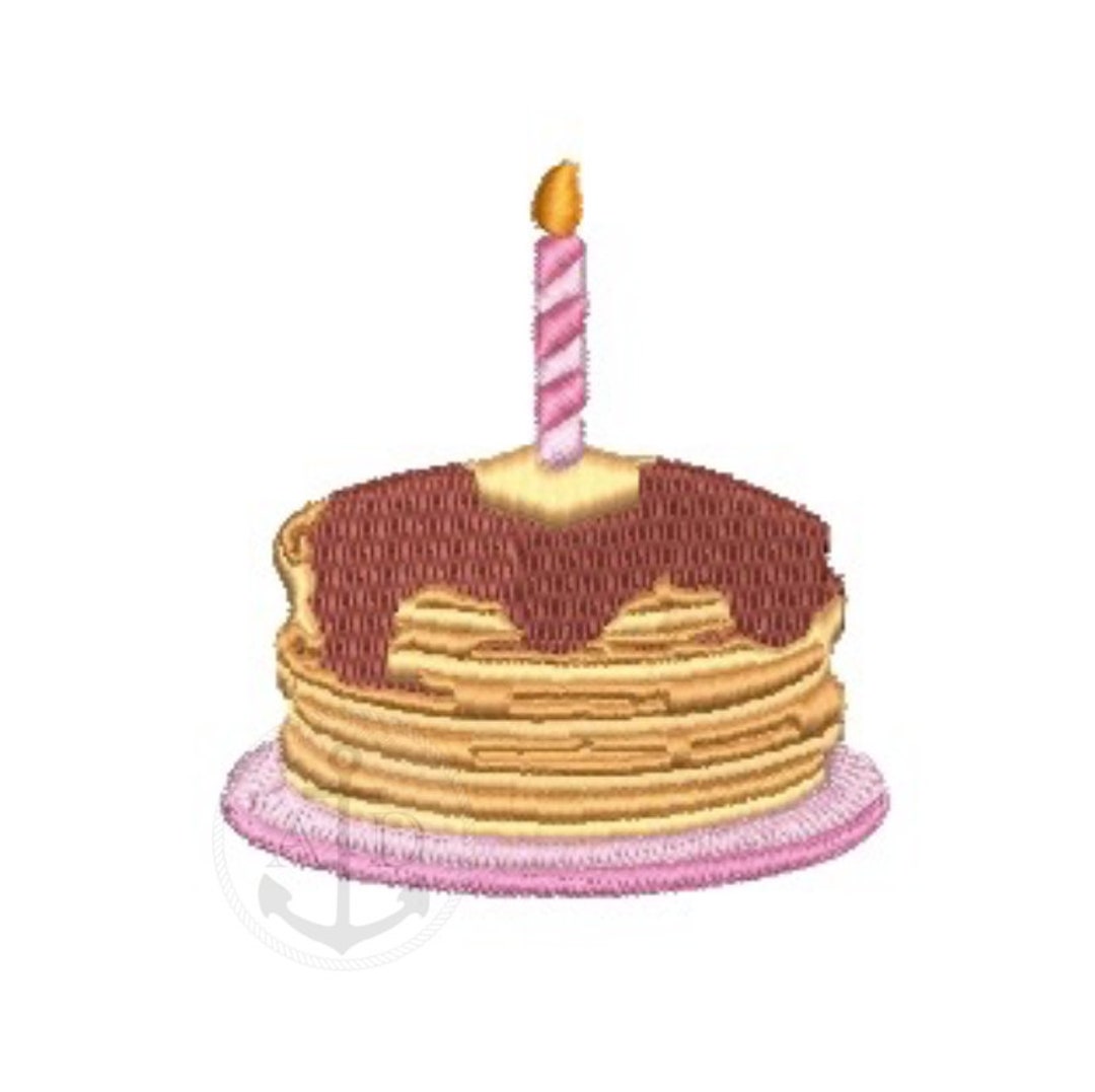 Mini and Medium Pancake Embroidery Design, Birthday Pancake Embroidery ...